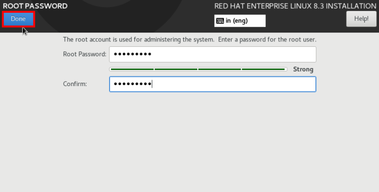 Red Hat Server Installation VirtualBox - RHEL 8.3 installation